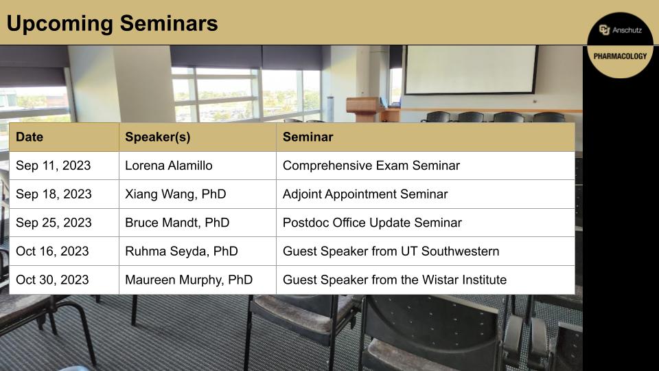 Seminar Schedule